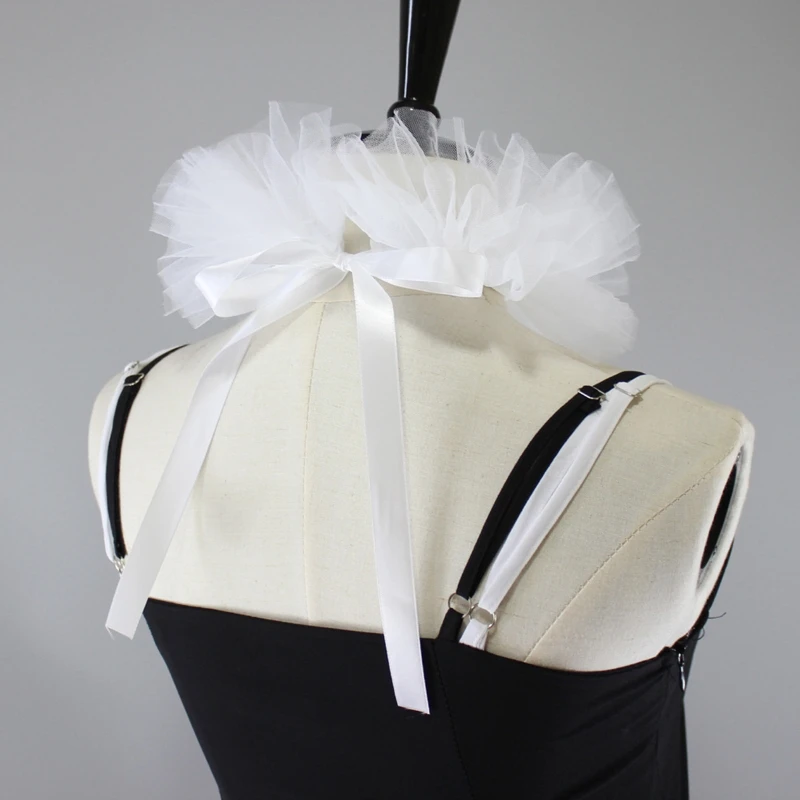 Women-Renaissance-Tulle-Fluffy-Ruffled-Fake-Collar-Vintage-Layered-Mesh ...
