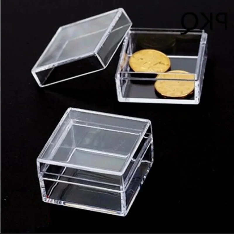 5pcs Small Square Clear PS Plastic Storage Boxes For Mini Jewelry/Beads ...