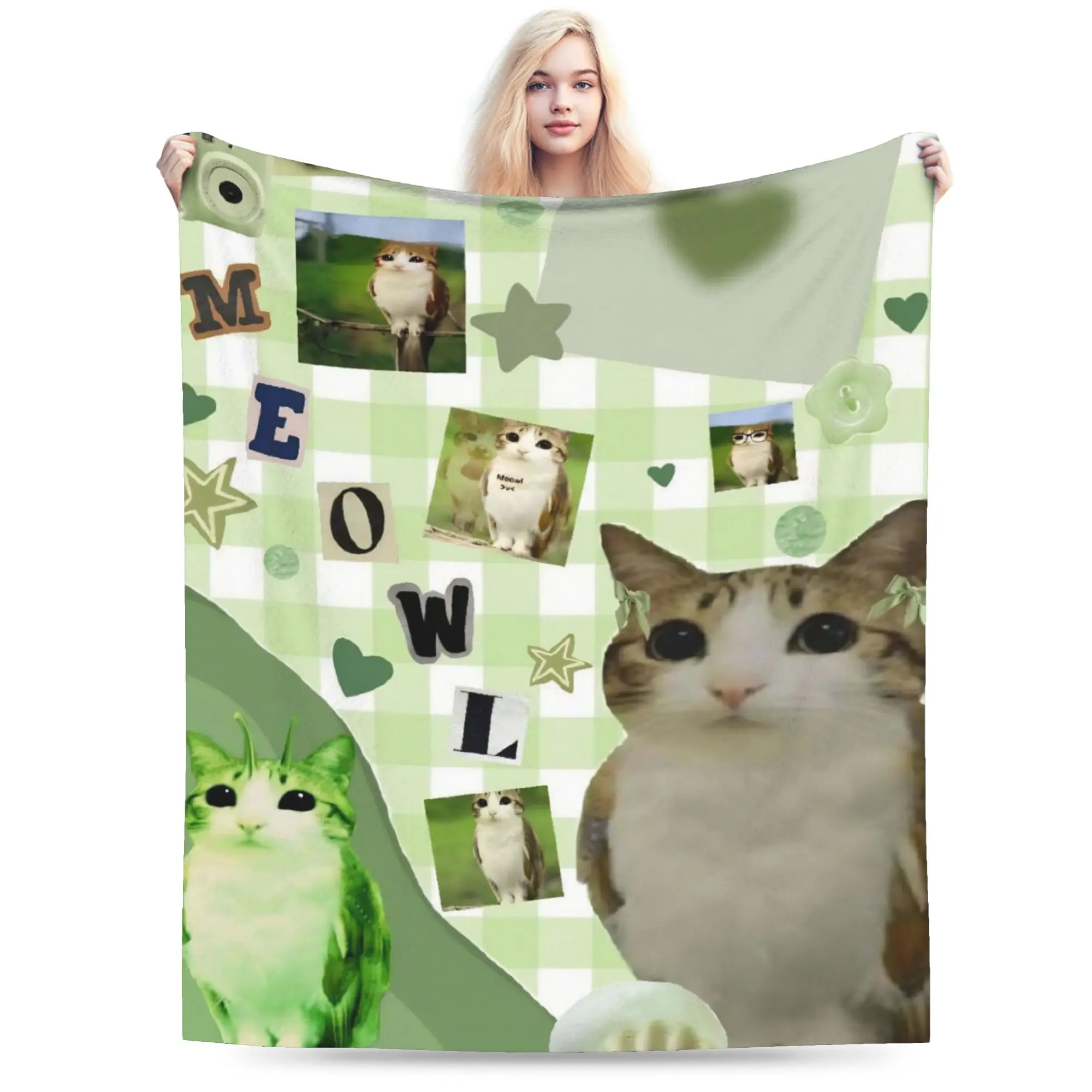 Meowl Cat Owl Meme Blanket Coral Fleece Plush Spring/Autumn ...