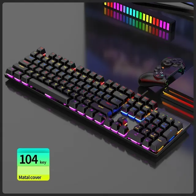 104 Keys Wired Gaming Mechanical Keyboard Esports Full Nonimpact Game ...