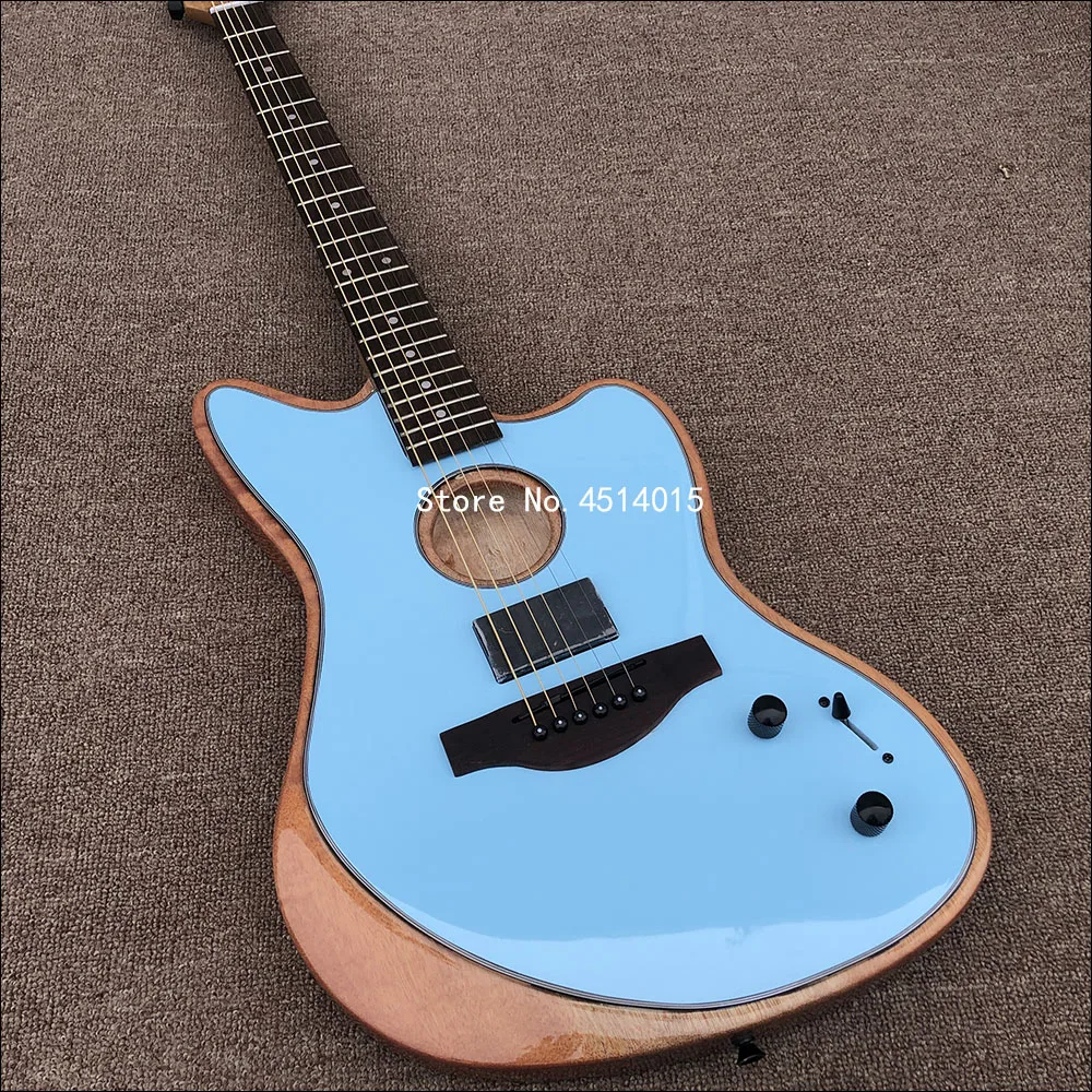 Blue Acoustic Electric Guitar