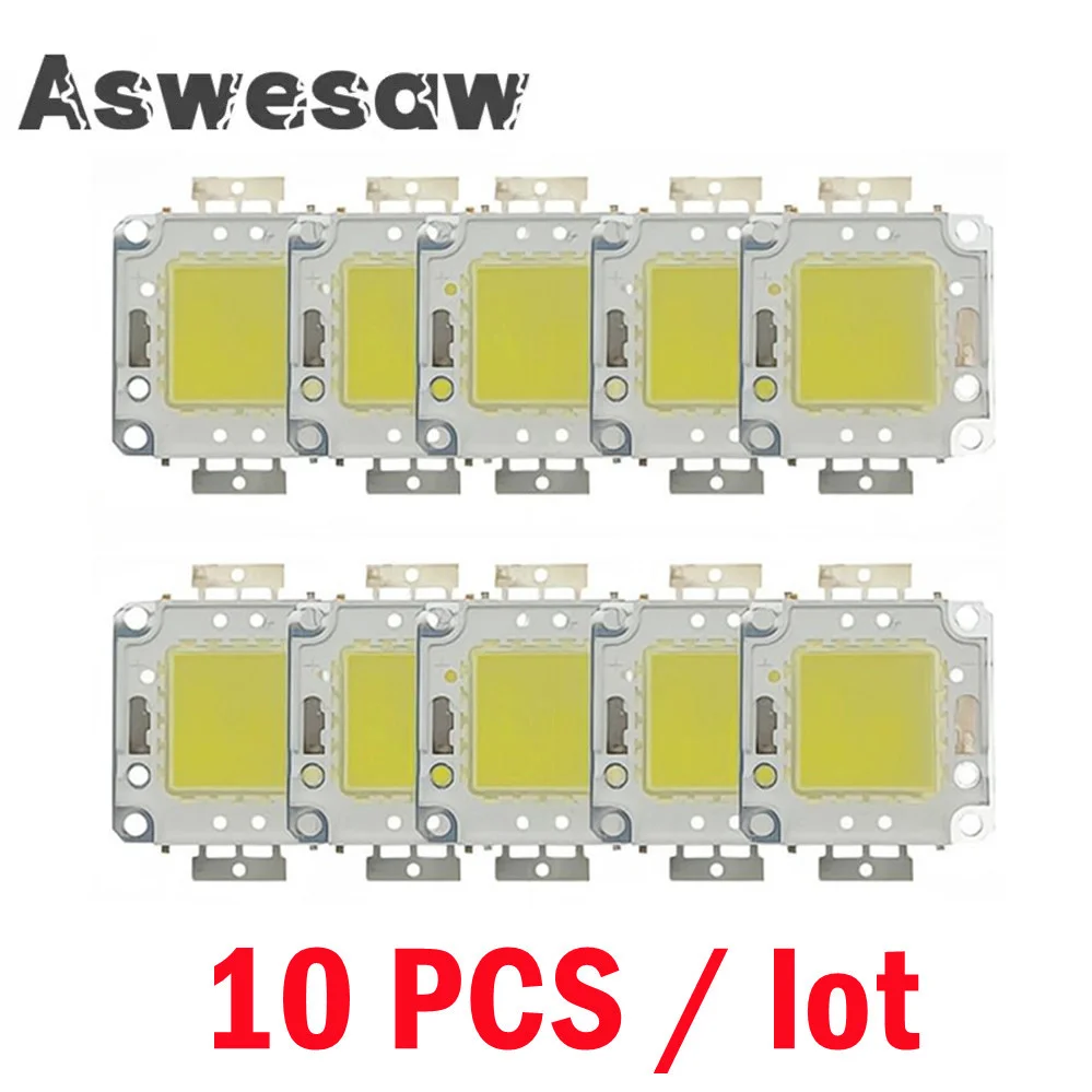 10pcs/ lot 10W 20W 30W 50W 100W LED Beads Chip 22-24V 30-32V Cold White Warm White DIY for ...