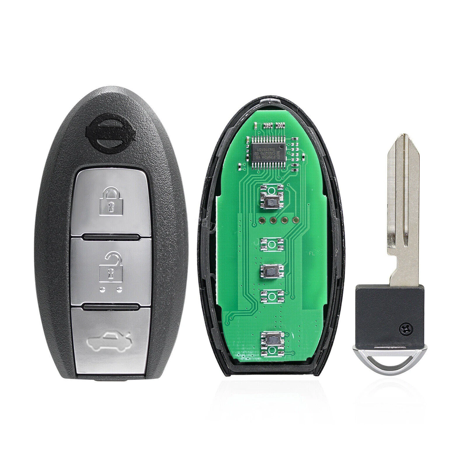 1pc Car Remote Key Fob 2 Buttons 433MHz For Nissan Cube Juke F15 Micra ...