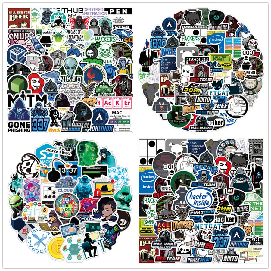 50Pcs Cool Hacker Computer Stickers Cybersecurity Stickers Vinyl Hacker ...