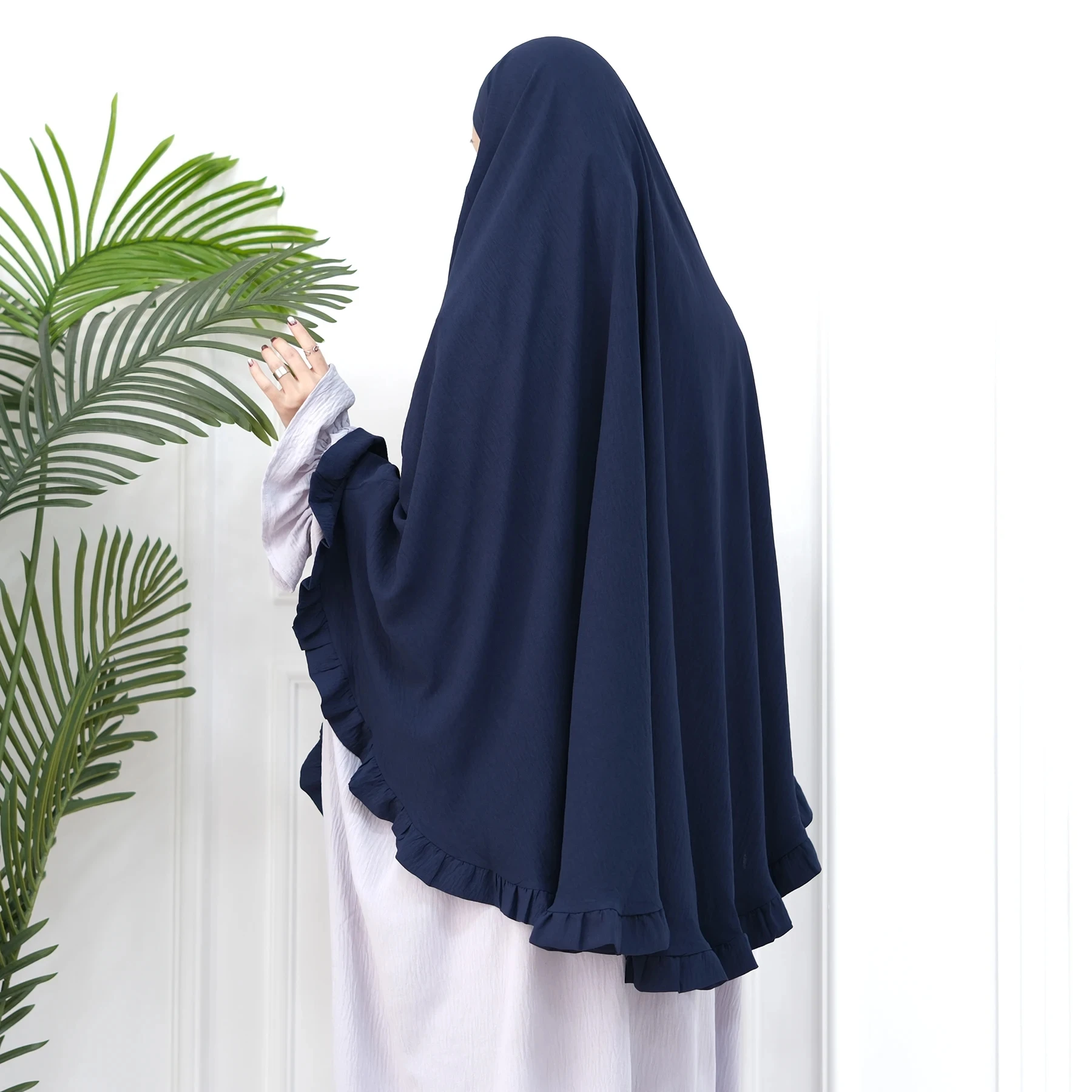 Ruffles-Khimar-Wrinkle-Crepe-Muslim-Women-Headscarf-Niqab-Dubai-Turkey ...