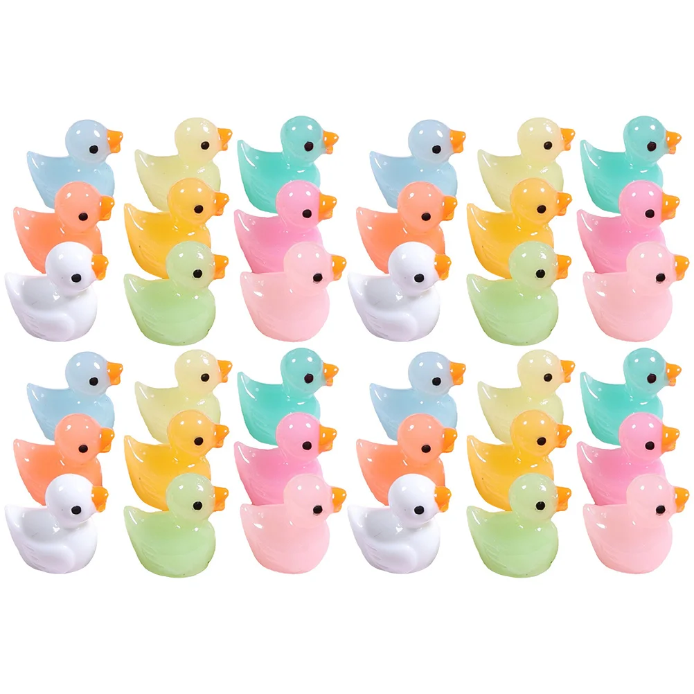 60 pcs Mini Resin Ducks Ornament Miniature Duck Figurines Tiny Duck for ...