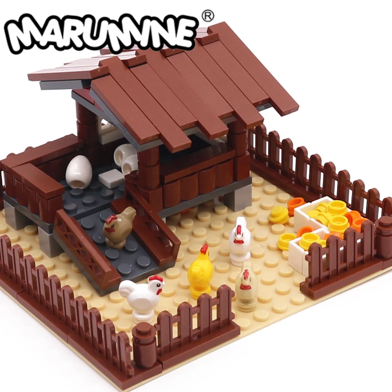 Marumine 138PCS Farm Chicken Building Blocks Classic Construction MOC ...