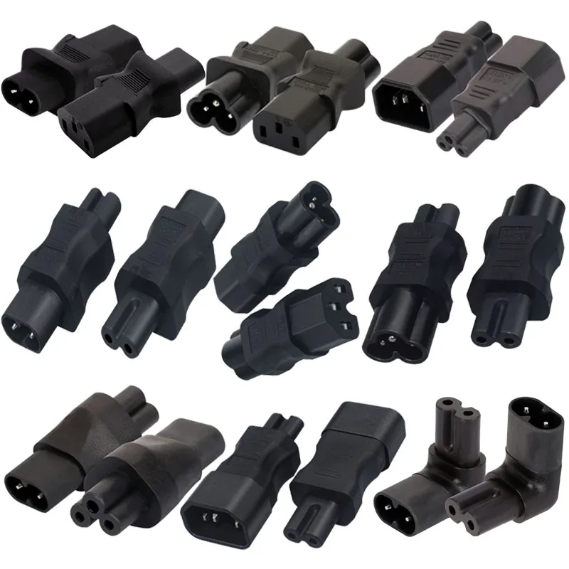 1pcs-Black-IEC320-C5-C7-C13-C14-to-C5-C6-C7-C8-C15-Convert-Connector ...