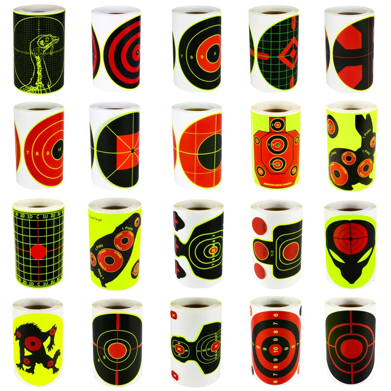 100 Sheets/roll 4 inch Shooting Splatter Target Stickers Self Adhesive ...