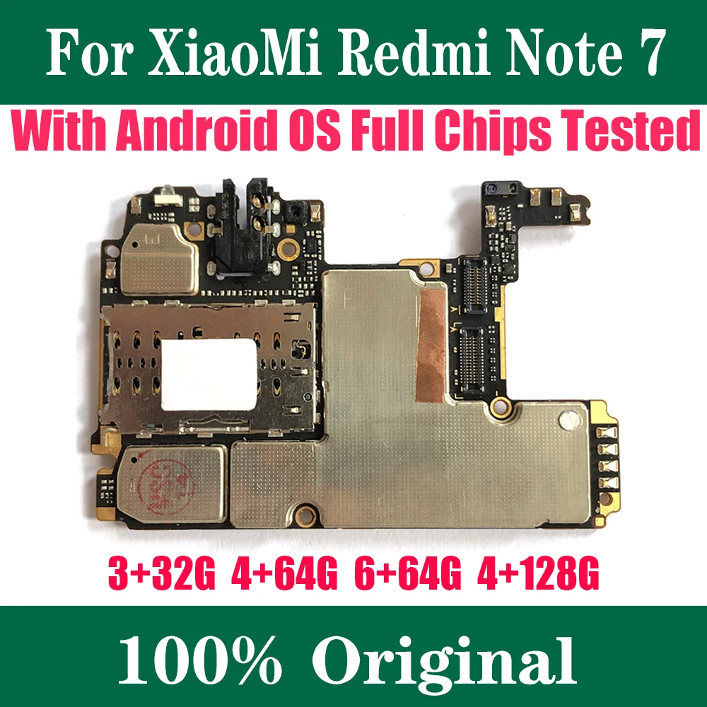 64GB For Xiaomi Hongmi Redmi Note 7 Motherboard Android Install With ...