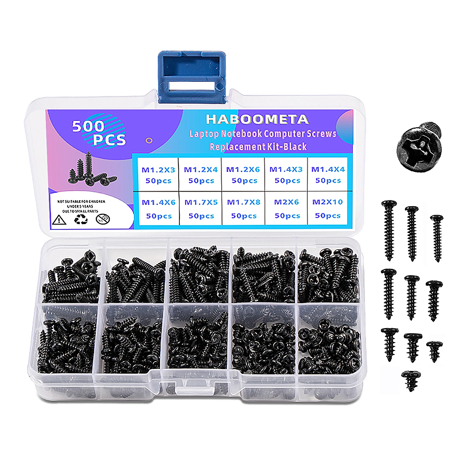 M1.2 M1.4 M1.7 M2 Micro Screws Self Tapping Wood Screw Kit for ...