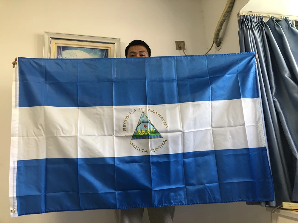 SKY FLAG Nicaragua National flag 90*150cm polyester Hanging ni nic ...