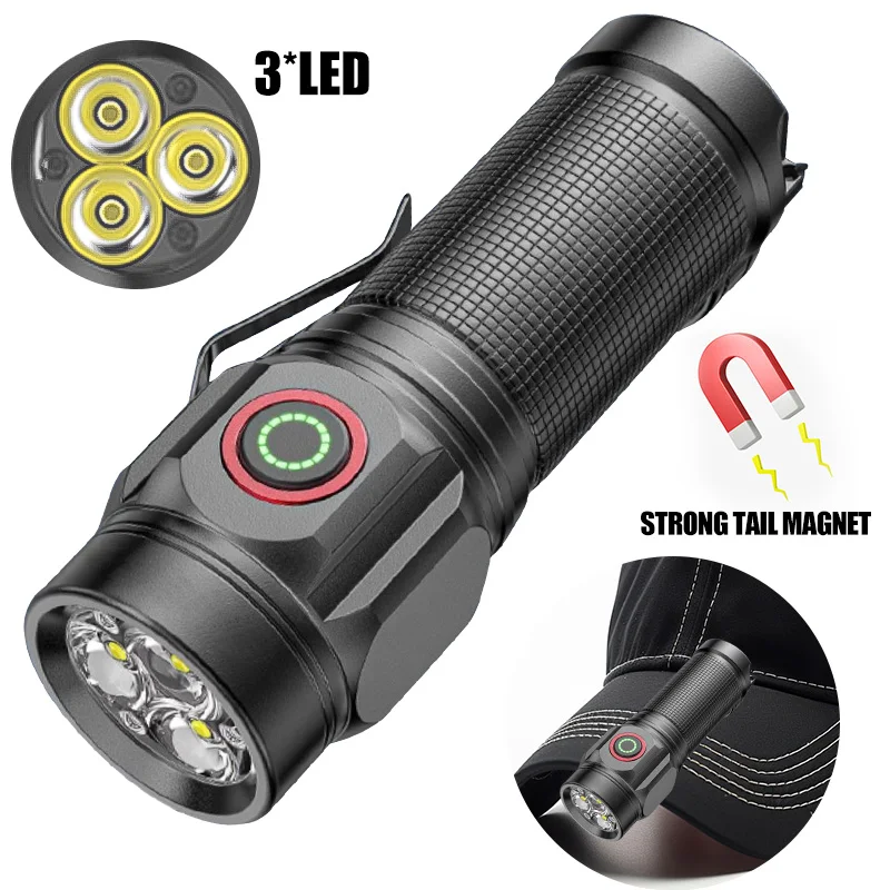 Three-Eyes-Little-Monster-Alloy-Flashlight-Outdoor-Portable-Solar ...