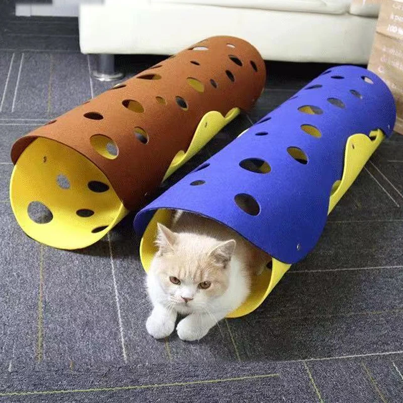 Kitten Cat Tunnel Felt Mat Toy Collapsible Cats Tube Toys Cave Nest DIY ...