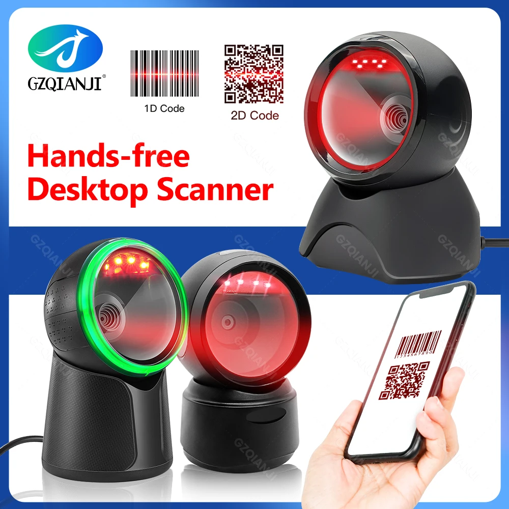 GZQIANJI Omnidirectional Desktop Barcode Scanner, Data Matrix Reader ...