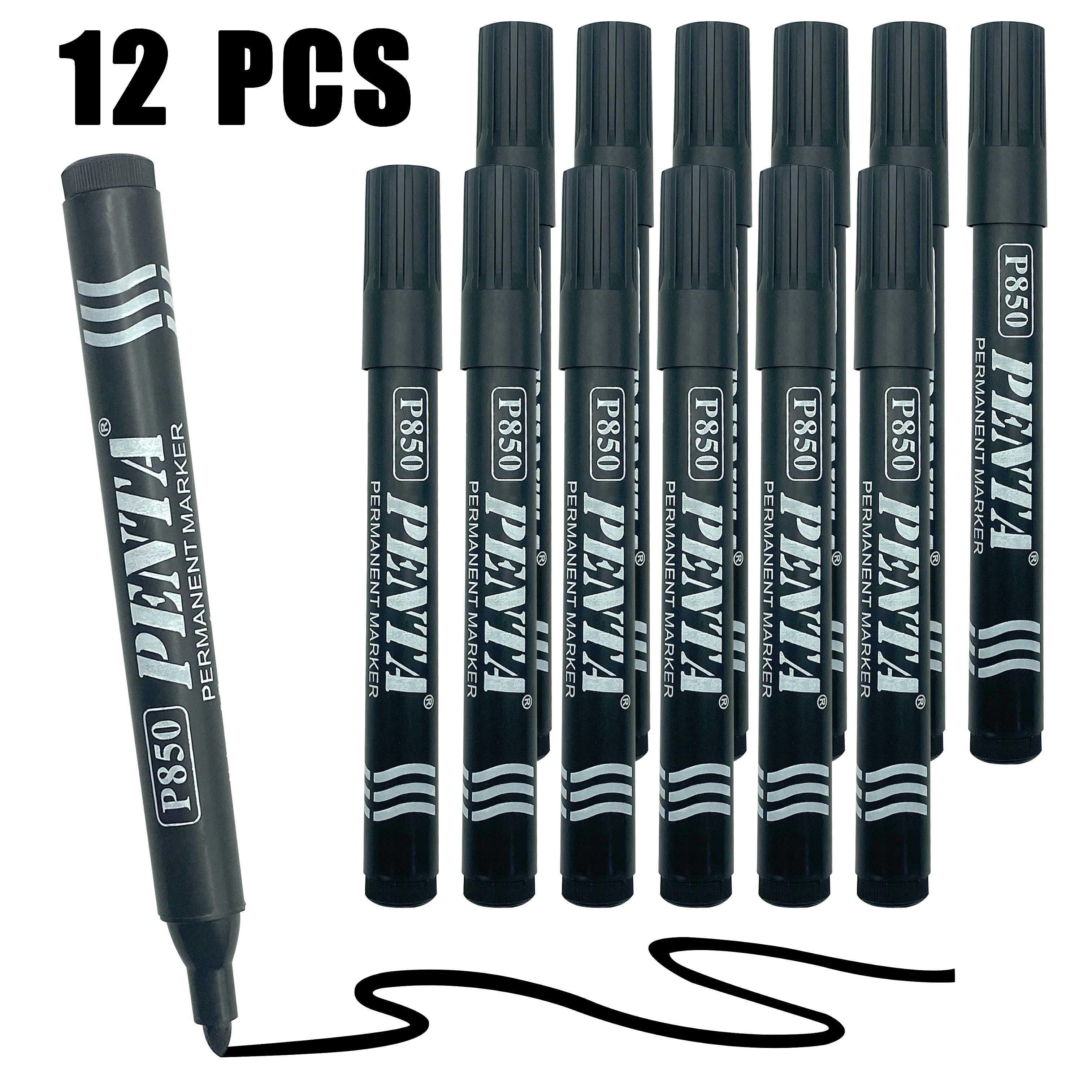 Permanent-Marker-Pen-Black-Blue-Red-Waterproof-Oil-Based-Marker-Quick ...
