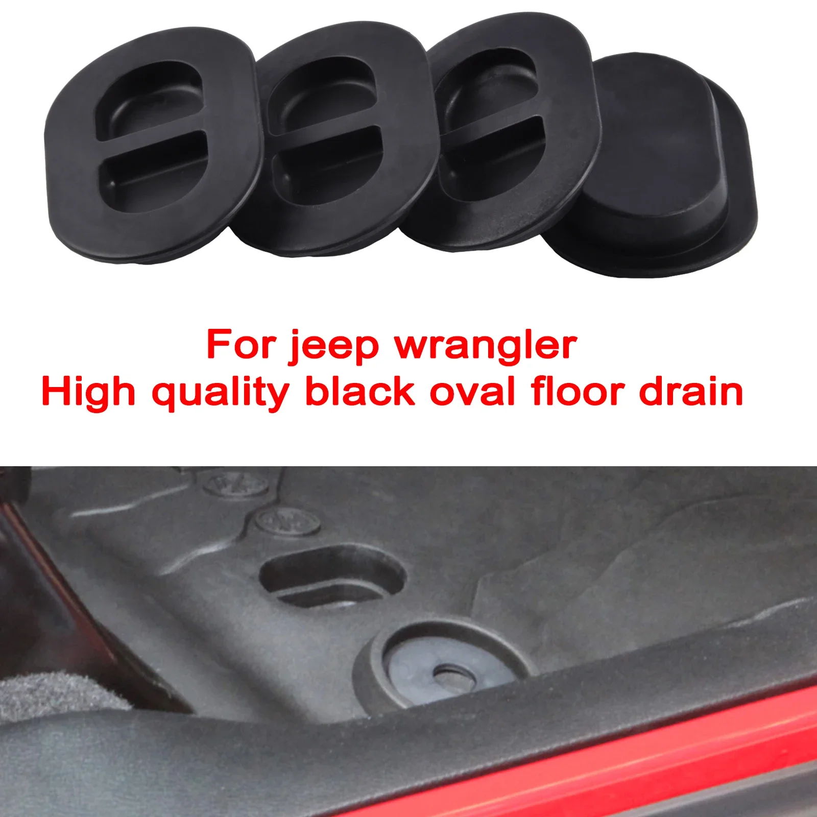 4PCS-Black-Rubber-Oval-Floor-Pan-Drain-Plug-Fit-For-Jeep-Wrangler-JK-JL ...