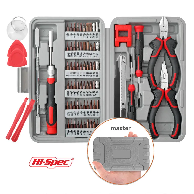 Hi-Spec-75Pcs-Precision-Hand-Tools-Set-Tweezer-Woodworking-Tools-Combo ...