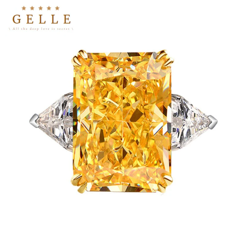 Brilliance D Color Diamond Ring Sterling Silver Wedding S925 Silver ...