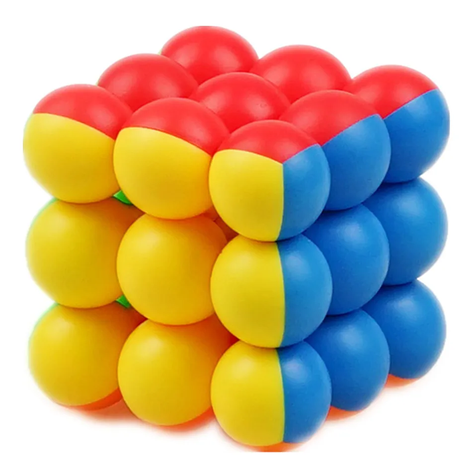 YongJun Round Ball Maple Leaf Ball Magic Cubes Professional 3x3x3 Idea ...