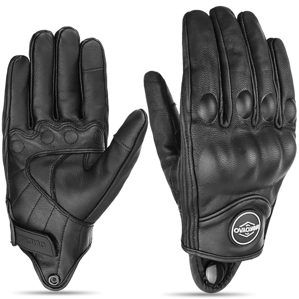 Goat Leather Motorcycle Gloves Men Women Retro Spring Summer Motorbike ...