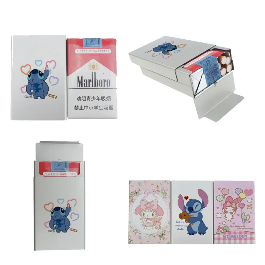 Disney Cartoon Stitch High Quality Cigarette Case Metal Sliding Cover ...