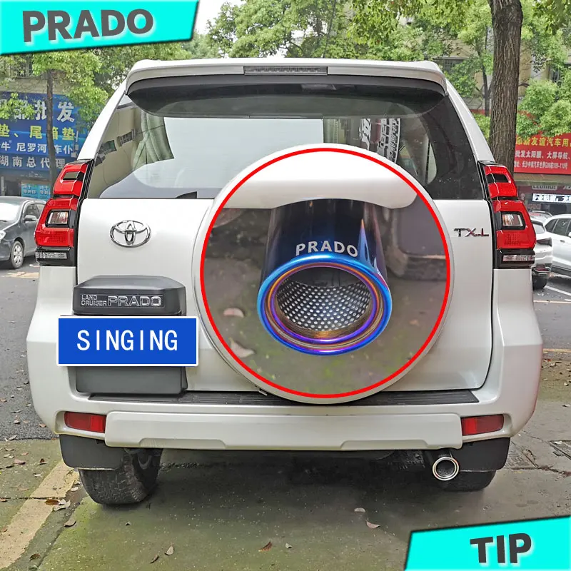 For Toyota Prado 120/150 2003 2022 accessories muffler end pipe exhaust ...