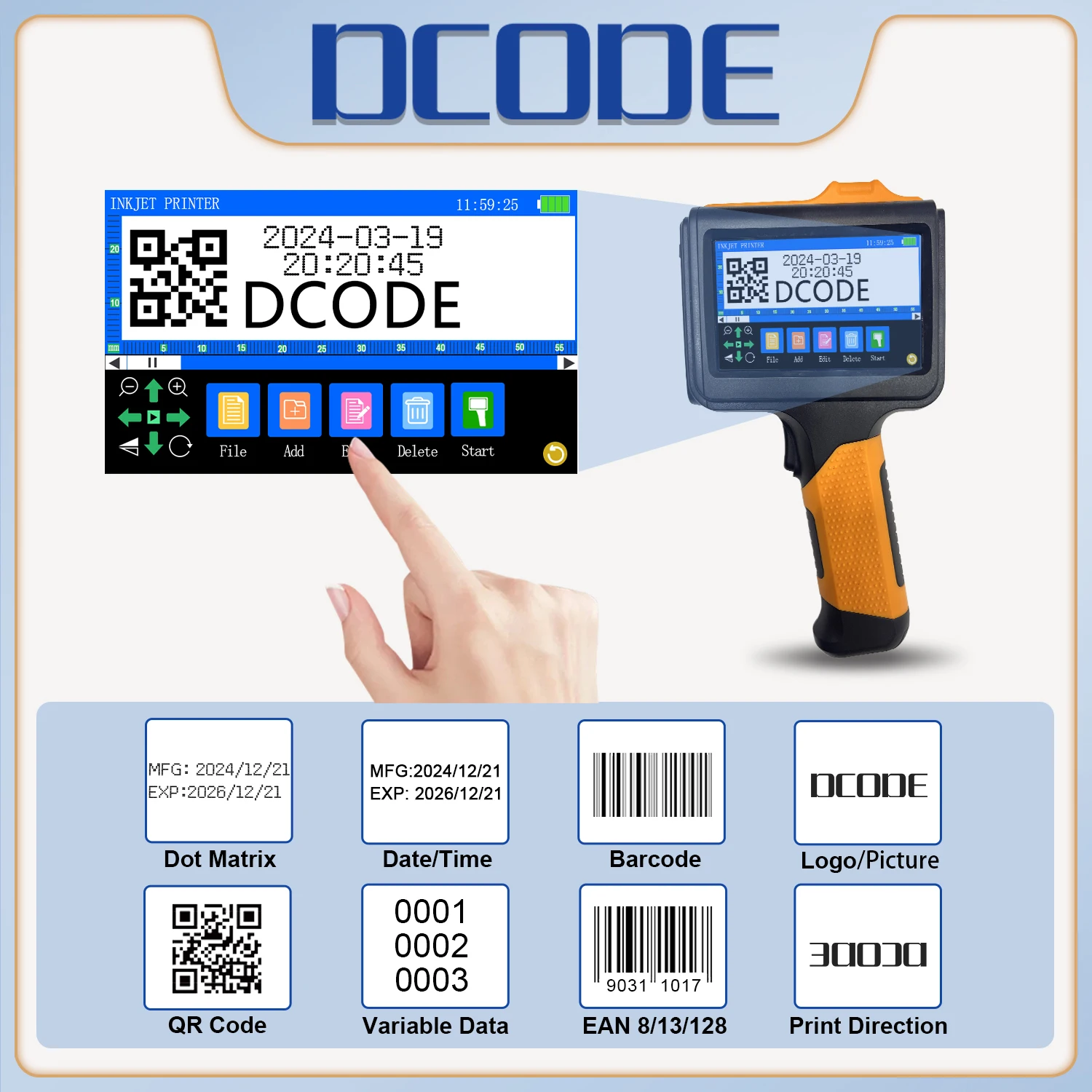 DCODE-C19-12-7mm-Multi-languages-Text-QR-Barcode-Batch-Number-Logo-Date ...
