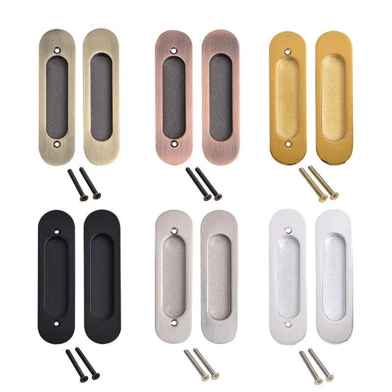 Sliding door embedded handle zinc alloy bronze recessed handle a pair ...