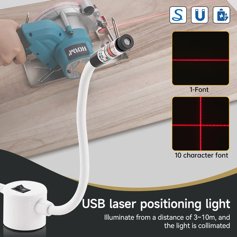 USB-Red-Laser-Positioning-Light-L-mpada-de-trabalho-infravermelha-Corte ...