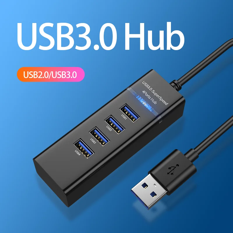 Usb3.0 Hub 4-port High-speed Usb Splitter For Hard Drives Usb Flash ...