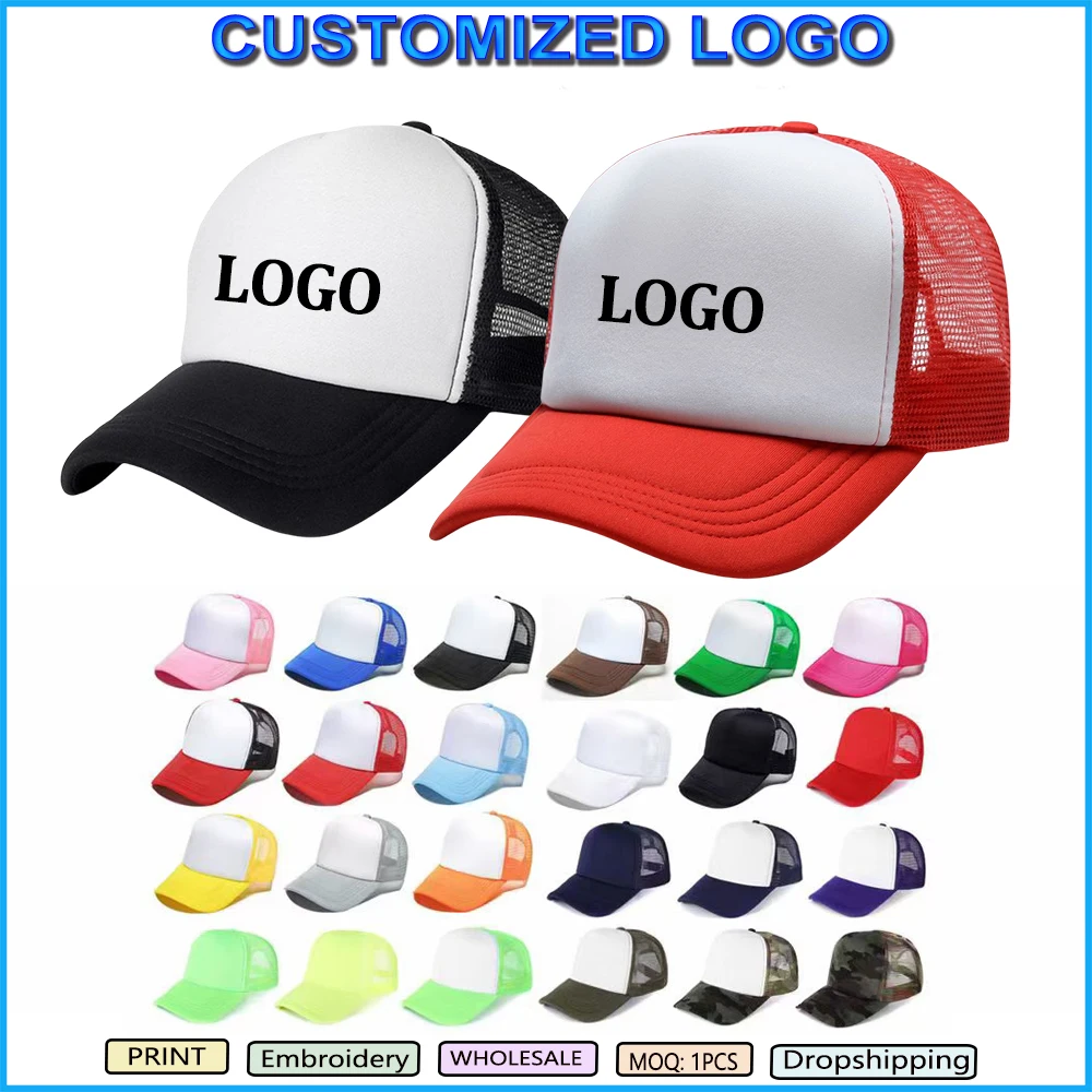 Customize Printing Logo Advertising Trucker Cap Unisex Heat Transfer ...