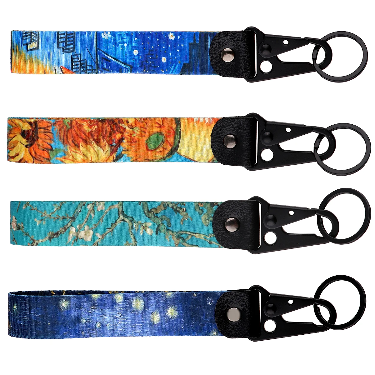 Van-Gogh-Keychain-Art-Sunflower-Eagle-Beak-Key-Tag-For-Motorcycles-Cars ...