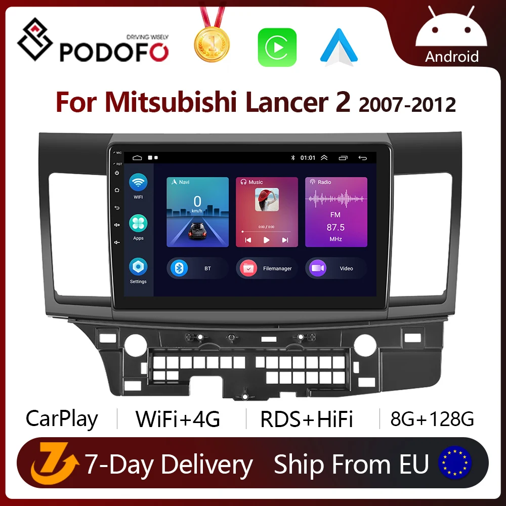2din 4G Android CarPlay Car Radio For Mitsubishi Lancer 2 2007-2012 ...