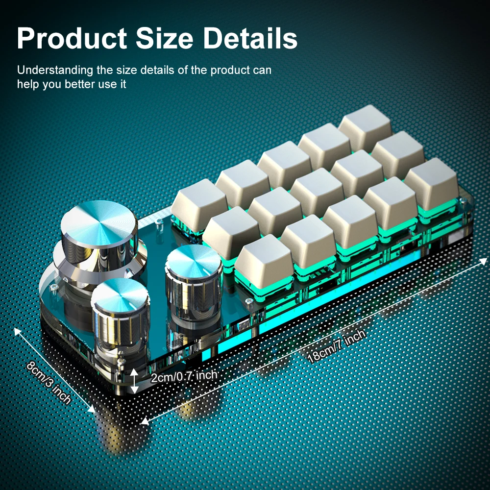 15-Key-3-Knob-Programming-Custom-Macro-2-4G-BT-RGB-Keyboard-With ...