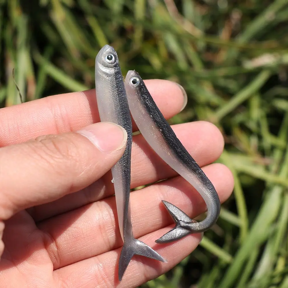 10PCS-8cm-2g-SILVER-TIDDLER-Drop-shot-lure-soft-rubber-shad-for-perch ...