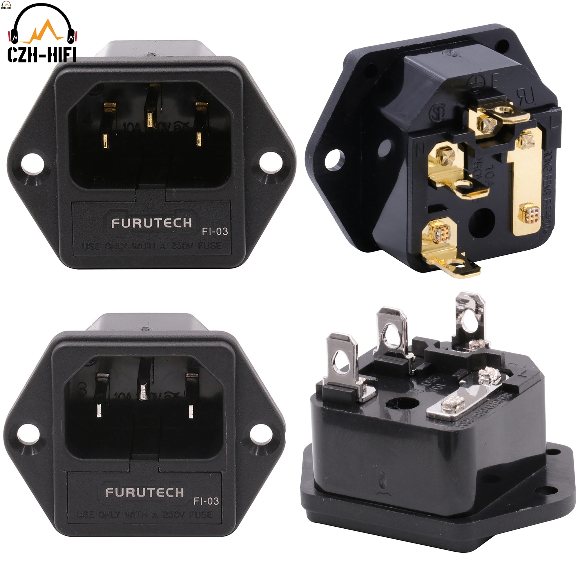 1pc-FURUTECH-FI-03-High-End-AC-Power-Socket-Cord-Inlet-Jack-Terminal ...