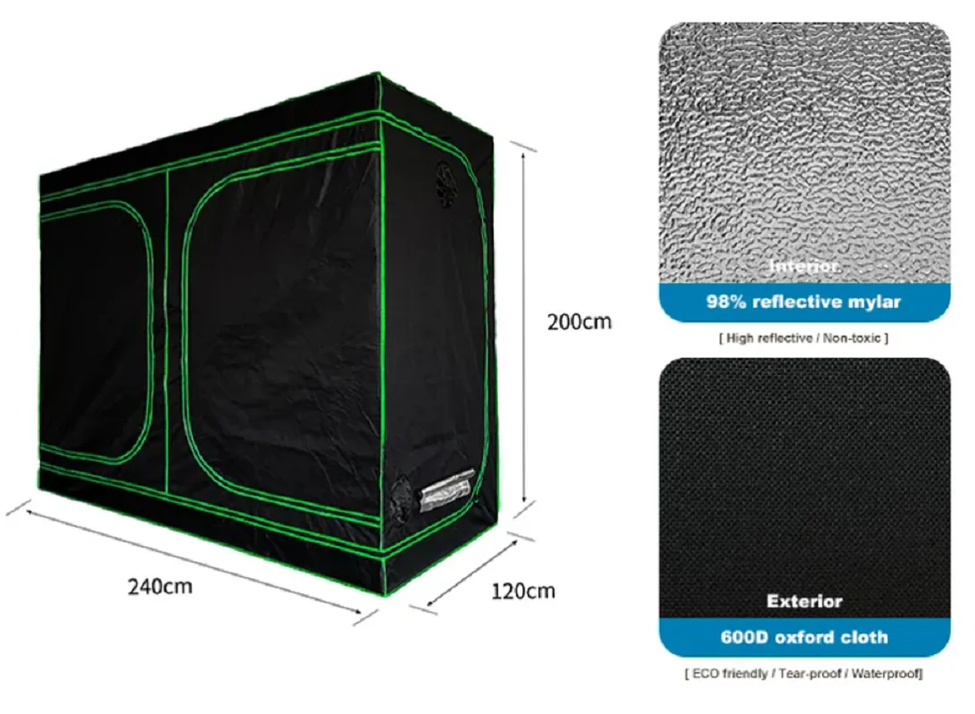 Grow box Plant Tent Indoor Hydroponics Grow Room Greenhouse 240*120 ...