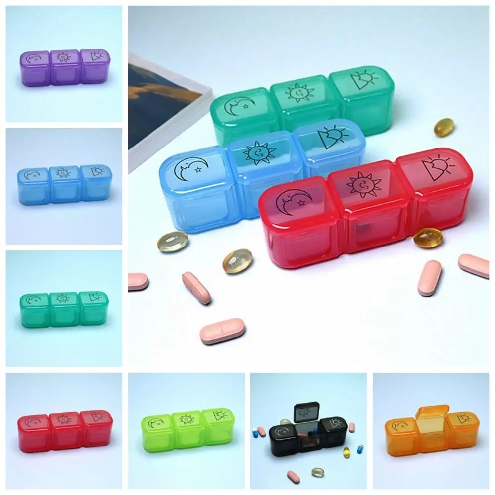 Mini Weekly Pill Organizer Multifunction Three Grids Sub-Packing Pill ...