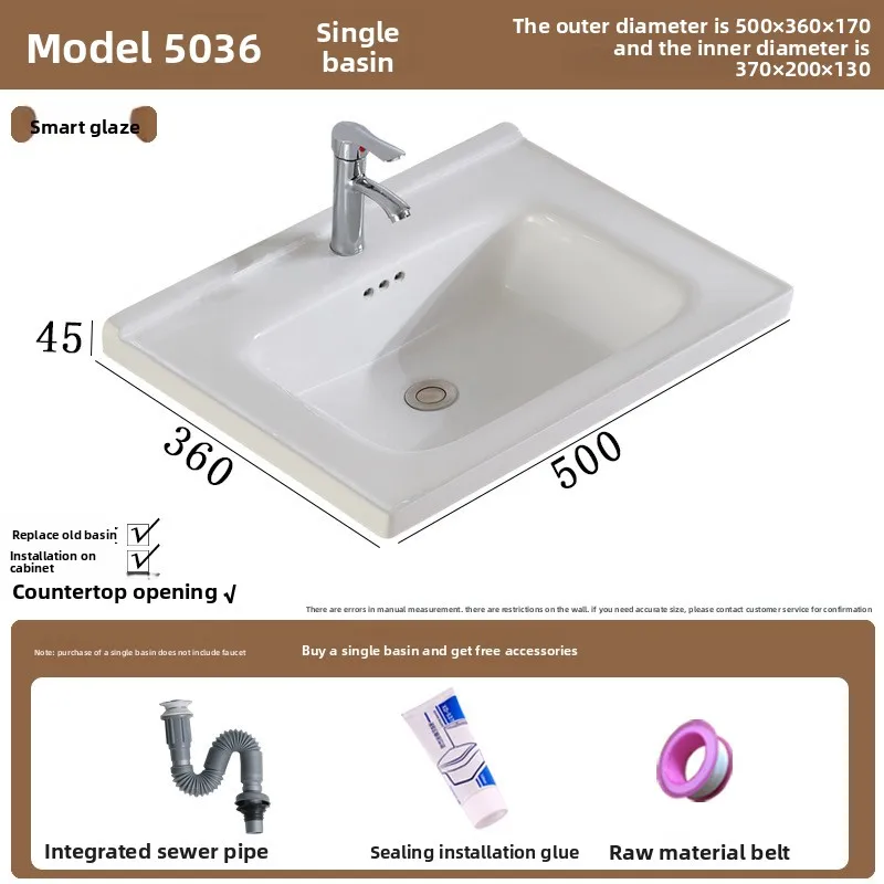 Ceramic Basin Semi-embedded Wash Basin Single Basin Integrated ...