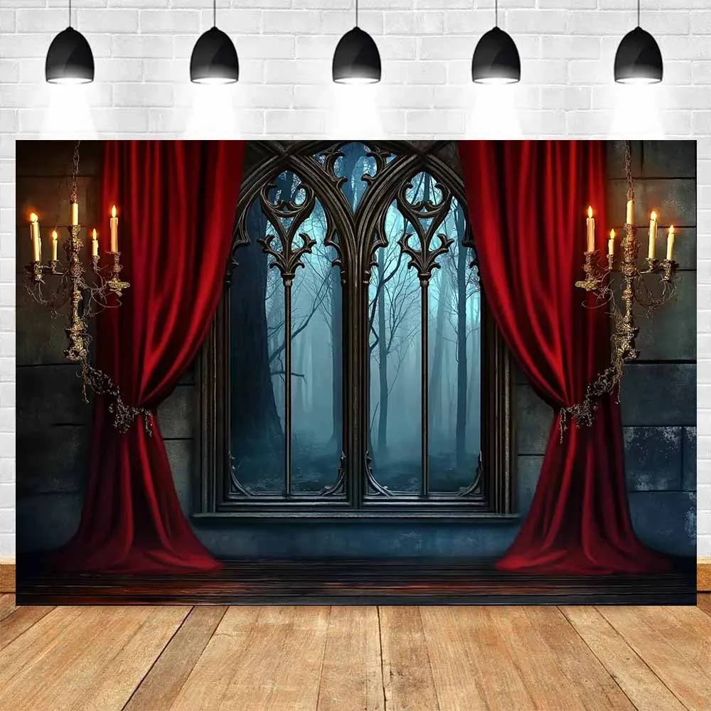 Halloween Vampire Medieval Castle Photography Backdrop Gothic Window ...