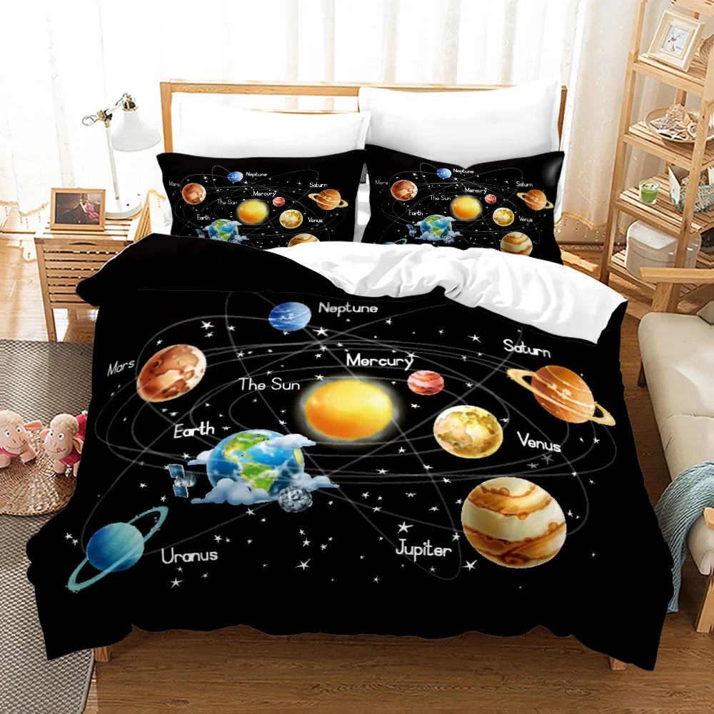 Space Galaxy Bedding Set Bedspread Single Twin Full Queen King Size Sky ...