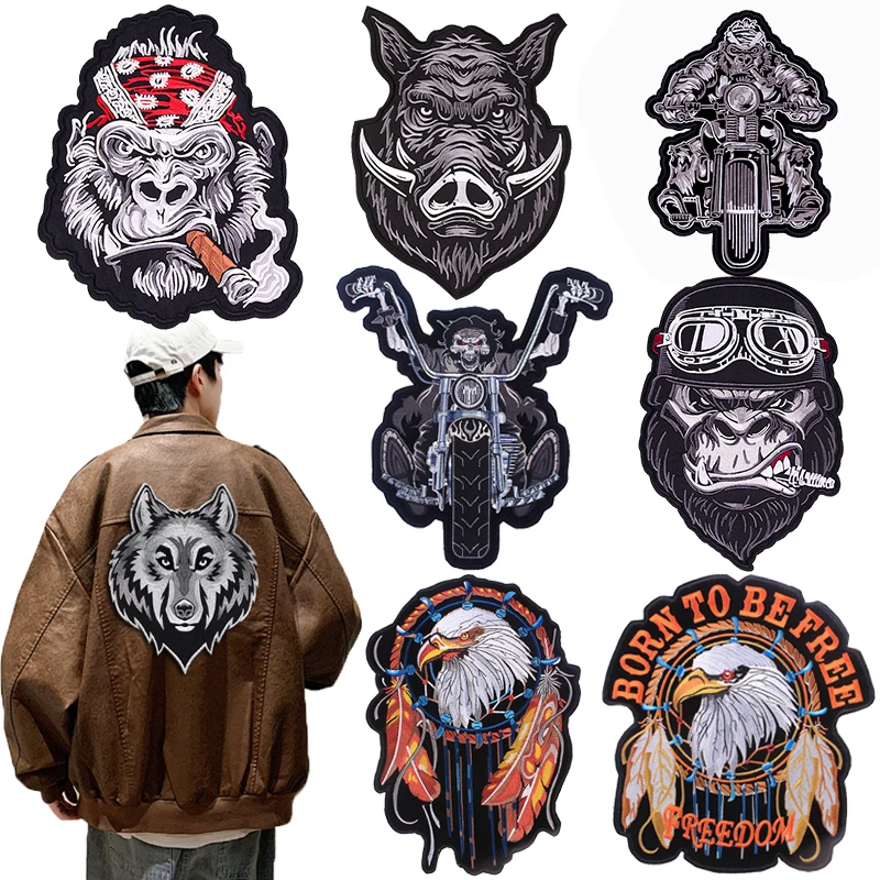 Skull Motorcycle Patch | Biker Patches - Skull Iron Patches Clothing ...