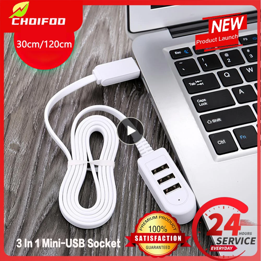 3-In-1-Mini-USB-Socket-Multi-function-3A-Charger-Converter-USB-Port ...