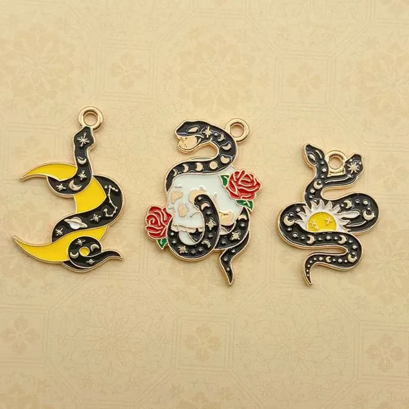 Enamel Necklace Bracelet Accessories | Skull Charms Jewelry Making ...