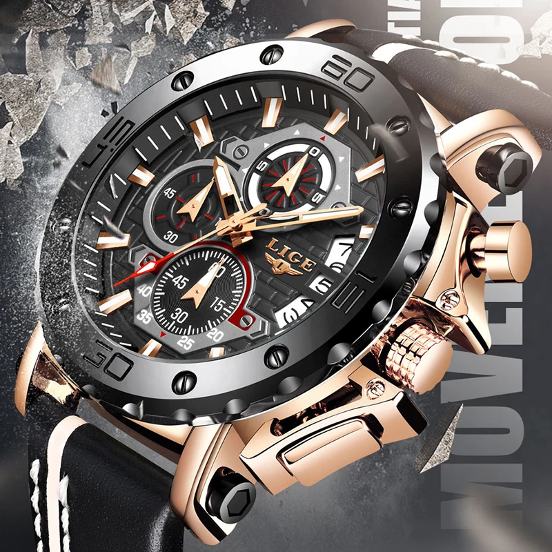 Yeni Chronograph Chronograph erkekler İzle askeri saat üst marka lüks ...