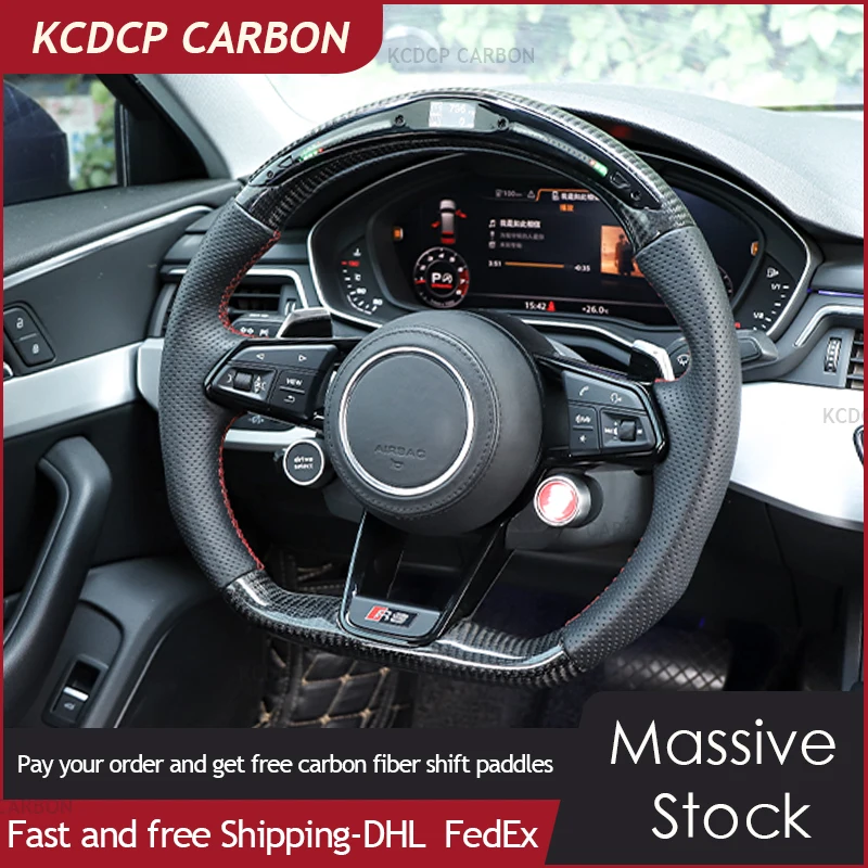 Carbon-Fiber-Steering-Wheel-For-Audi-TT-R8-TTRS-TTS-MK2-MK3-8P-Steering ...
