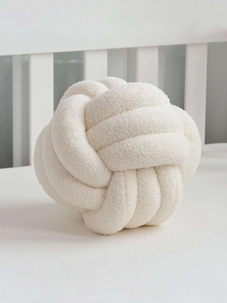 Almohada-de-bola-tejida-coj-n-anudado-con-respaldo-perfecto-para ...
