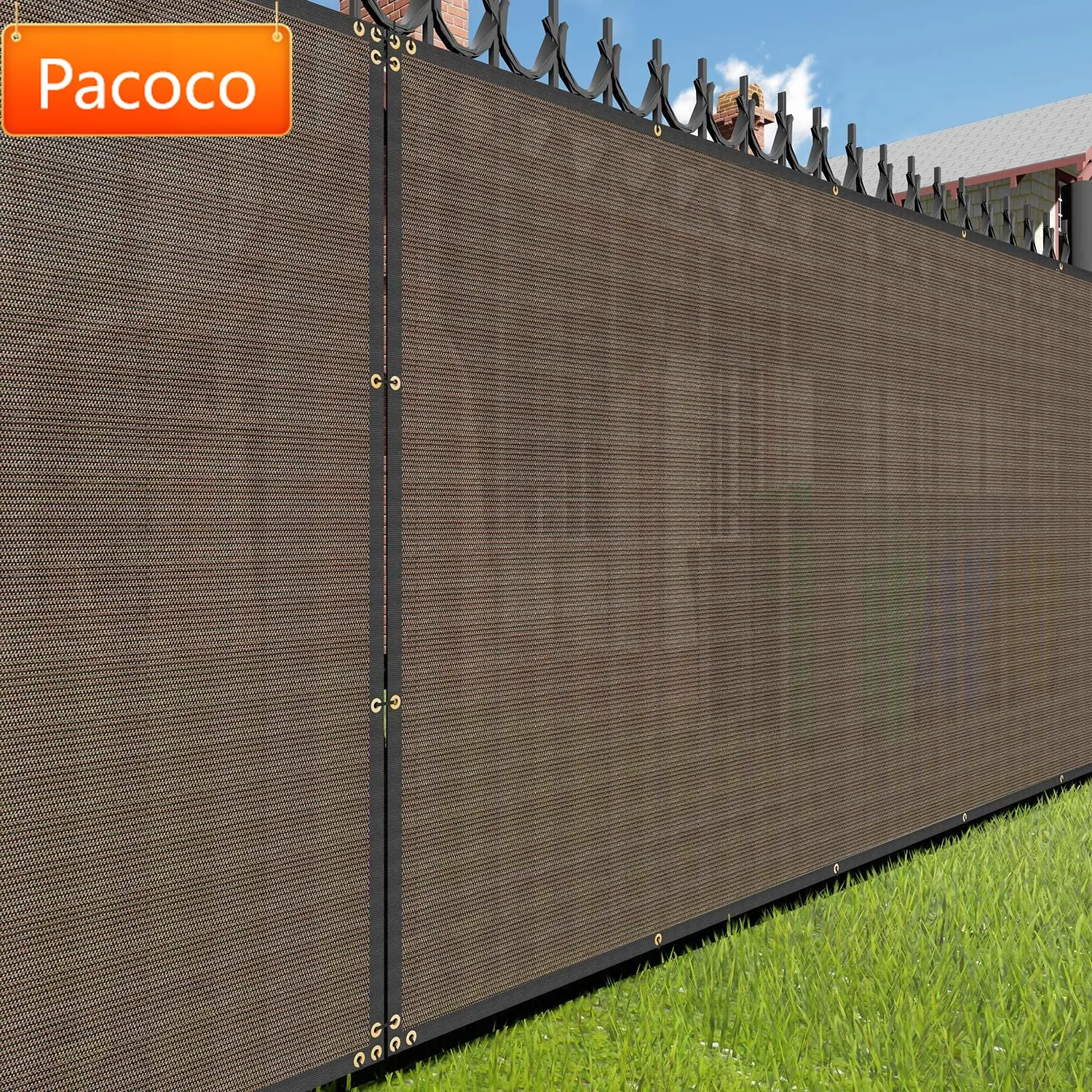 Brown Fence Privacy Screen, Commercial Outdoor Backyard Shade ...