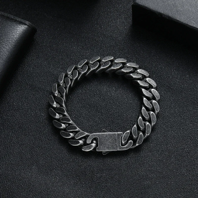Vintage-Heavy-Men-s-Stainless-Steel-Bracelet-Matte-Wide-Hand-Wrist ...